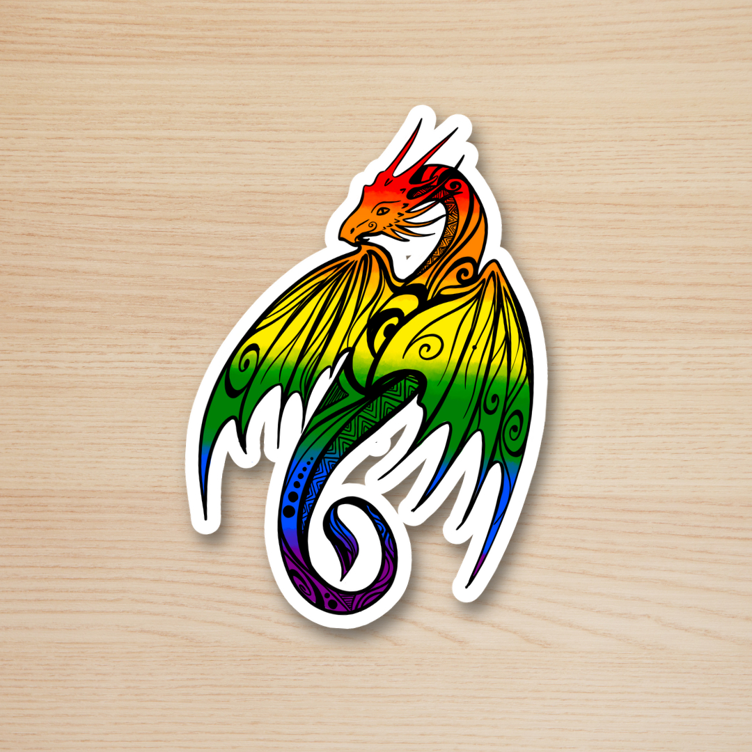 Pride Rainbow Dragon Sticker – Sunfeather Studio