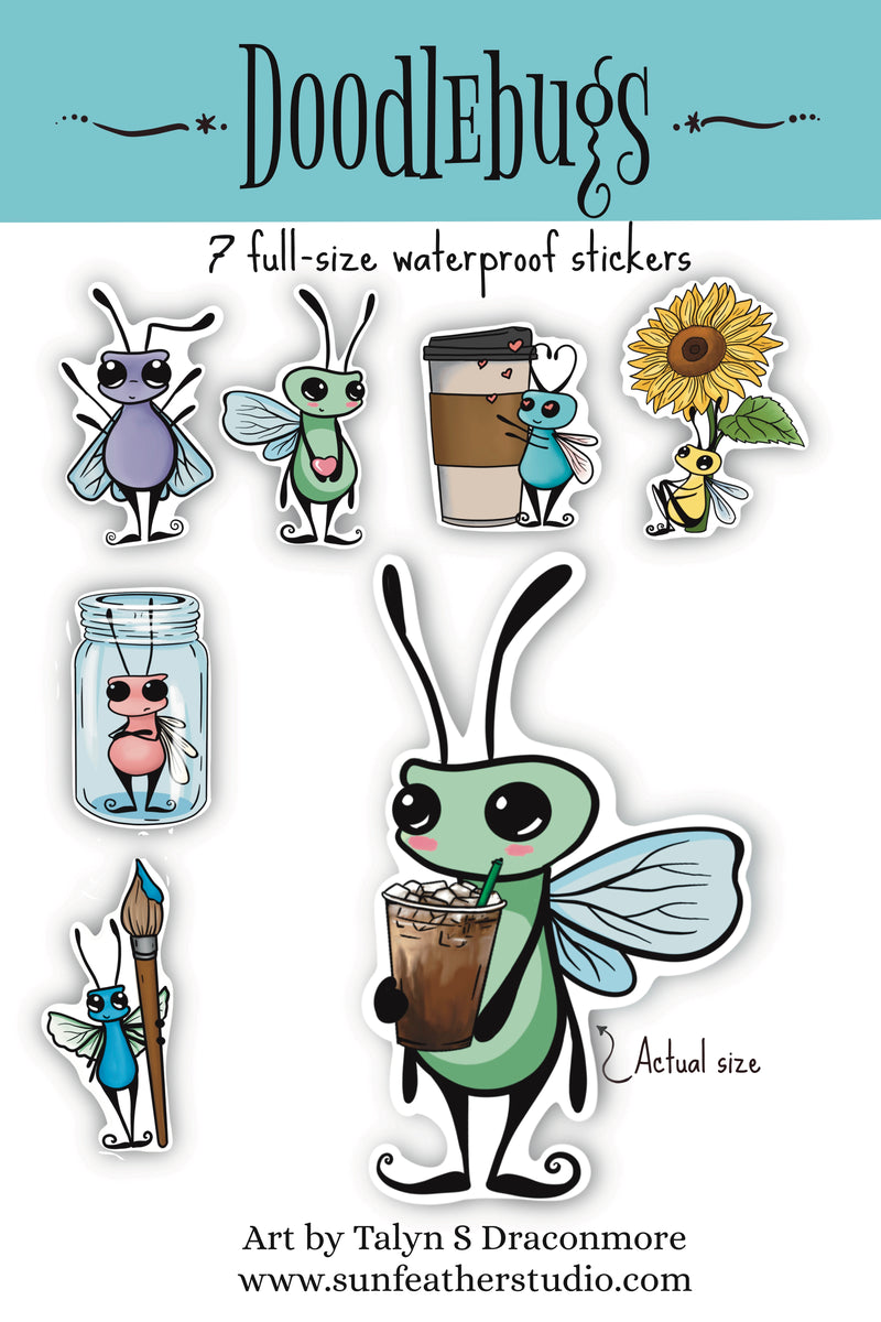 Sticker set - Doodlebugs – Sunfeather Studio